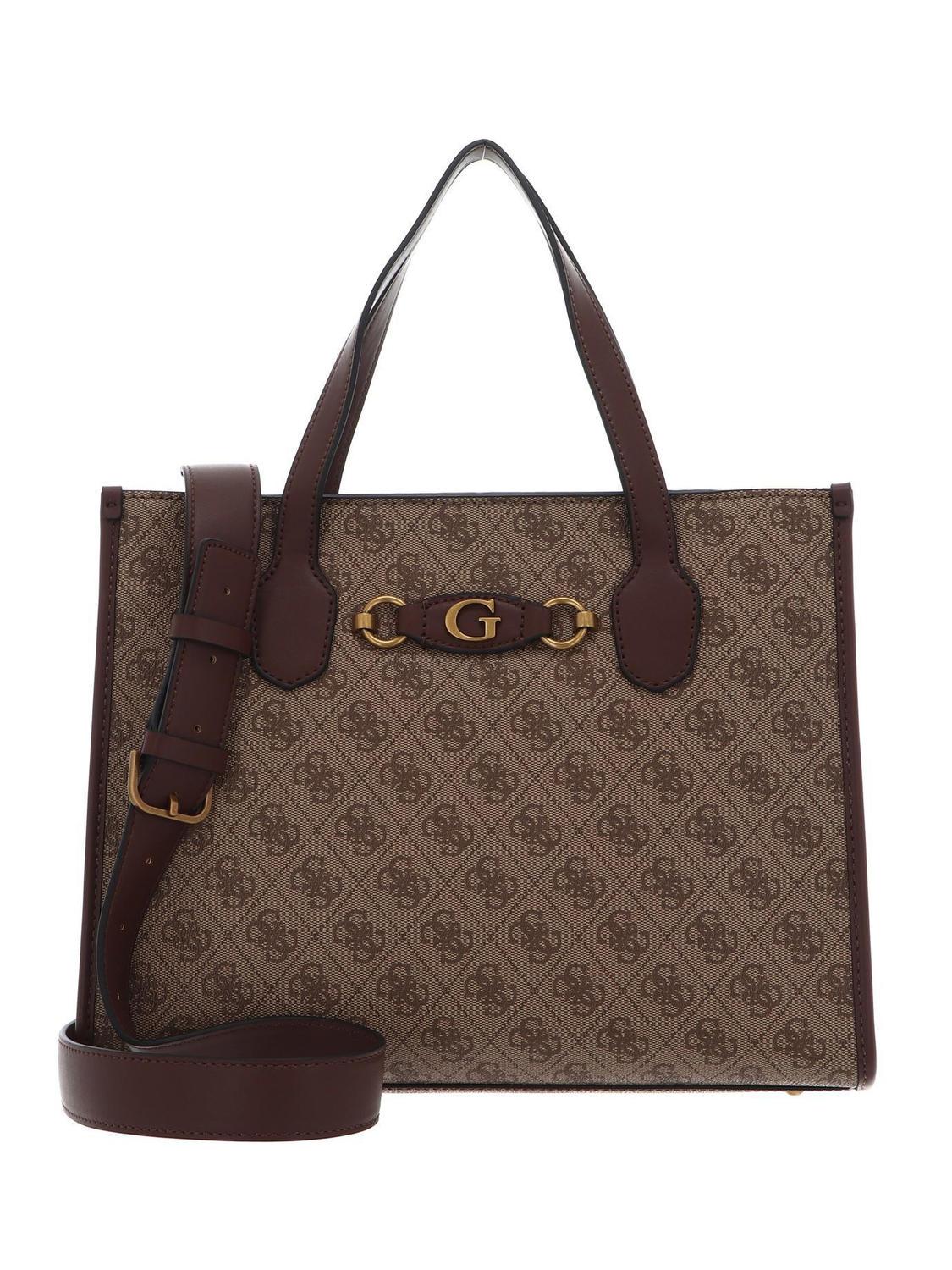 Guess Izzy Geanta De Mana, Cu Bareta De Umar Logo Latte / Maro ...