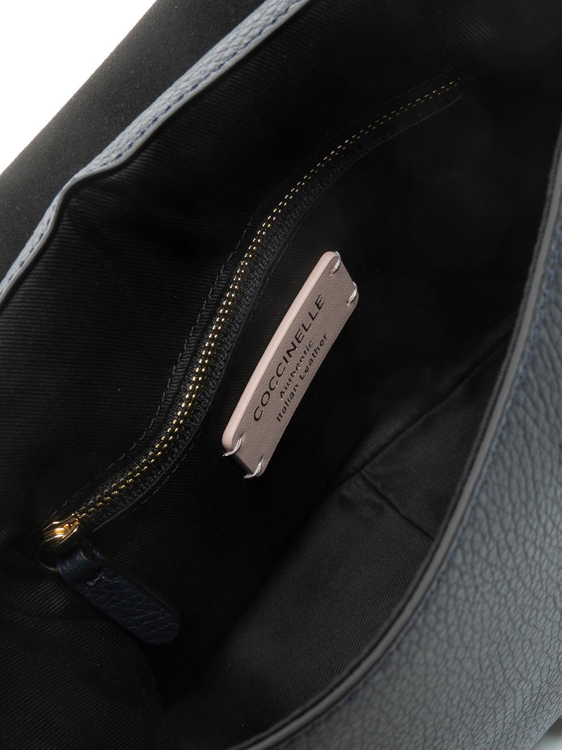 Coccinelle Leilani Geanta De Mana Din Piele Cu Bareta De Umar Albastru ...